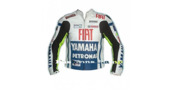 Yamaha FIAT TEAM RACING VALTINO ROSSI BIKER LEATHER JACKET
