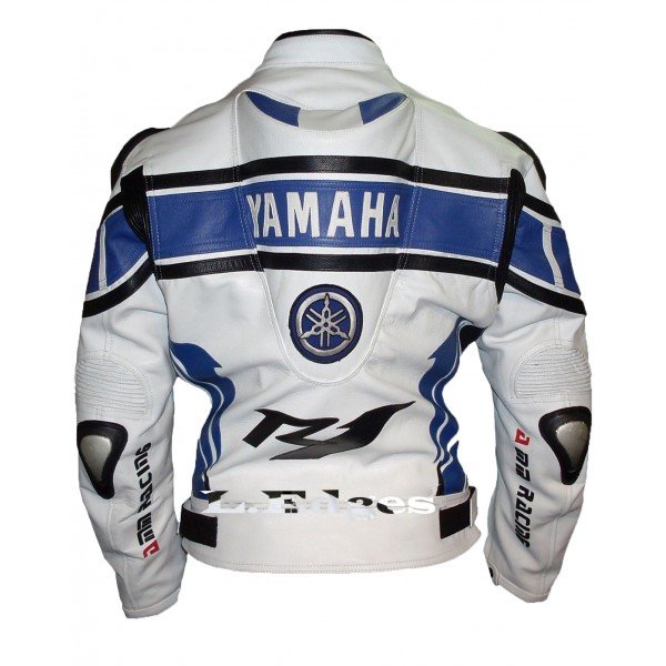 Yamaha R1 Blue Motorbike Motorcycle Biker LEATHER Jacket