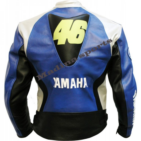 Yamaha Rossi 46 Blue Biker Leather Jacket
